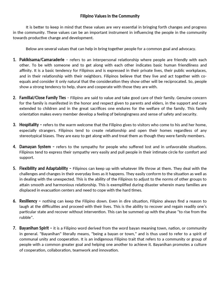 NSTP-1-Filipino-Values-in-the-Community | PDF