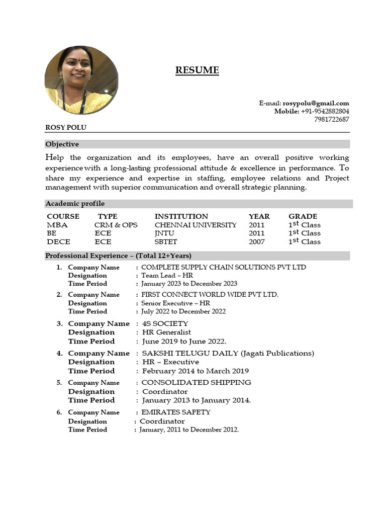 Resume Rosy | PDF