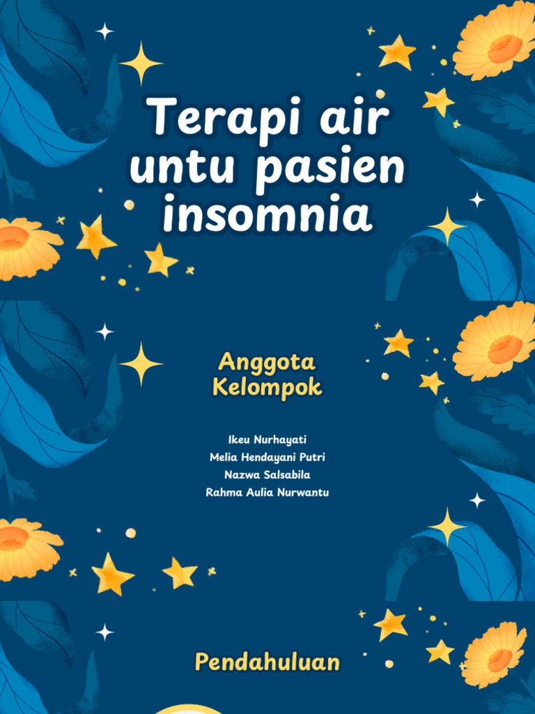 Terapi Air Untuk Pasien Insomnia | PDF