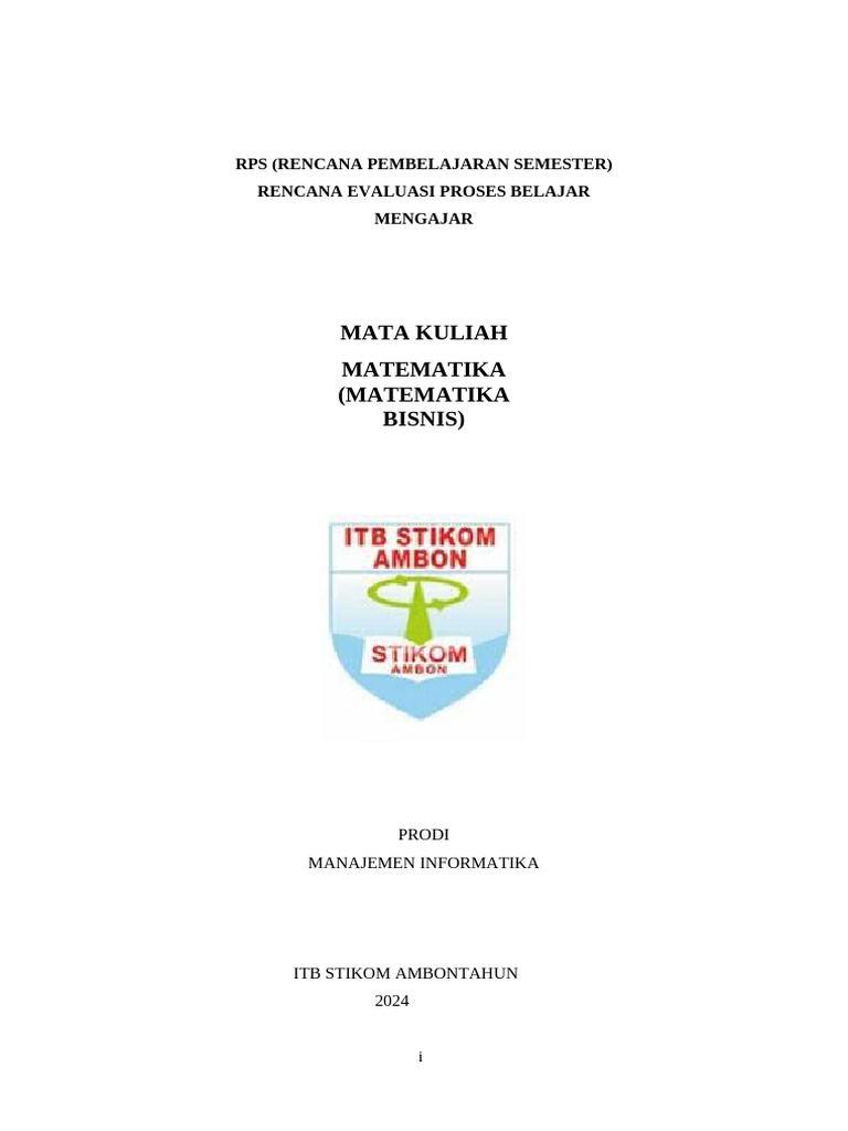 RPS-Matematika 2024 (Hasan B Hadimu) | PDF