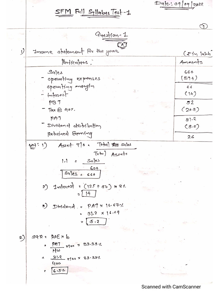 SFM full syllabus answer 1 | PDF