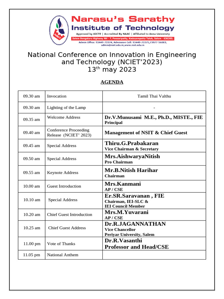 Conference Agenda | PDF