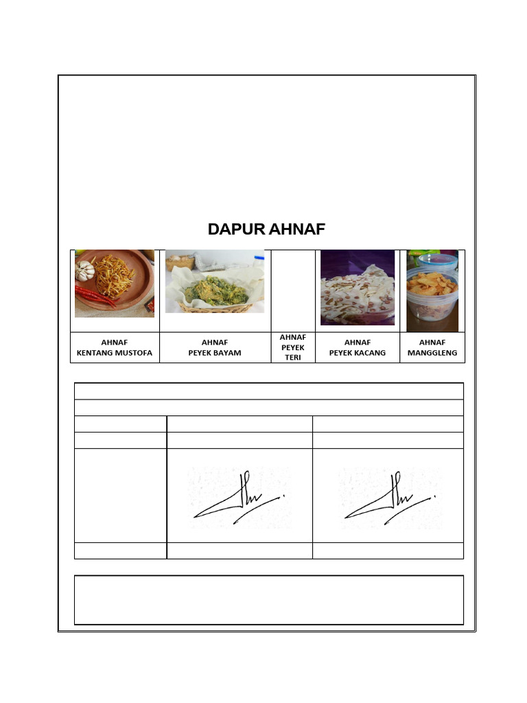 Form 6 - Template SJPH - Dapur Ahnaf - OK | PDF