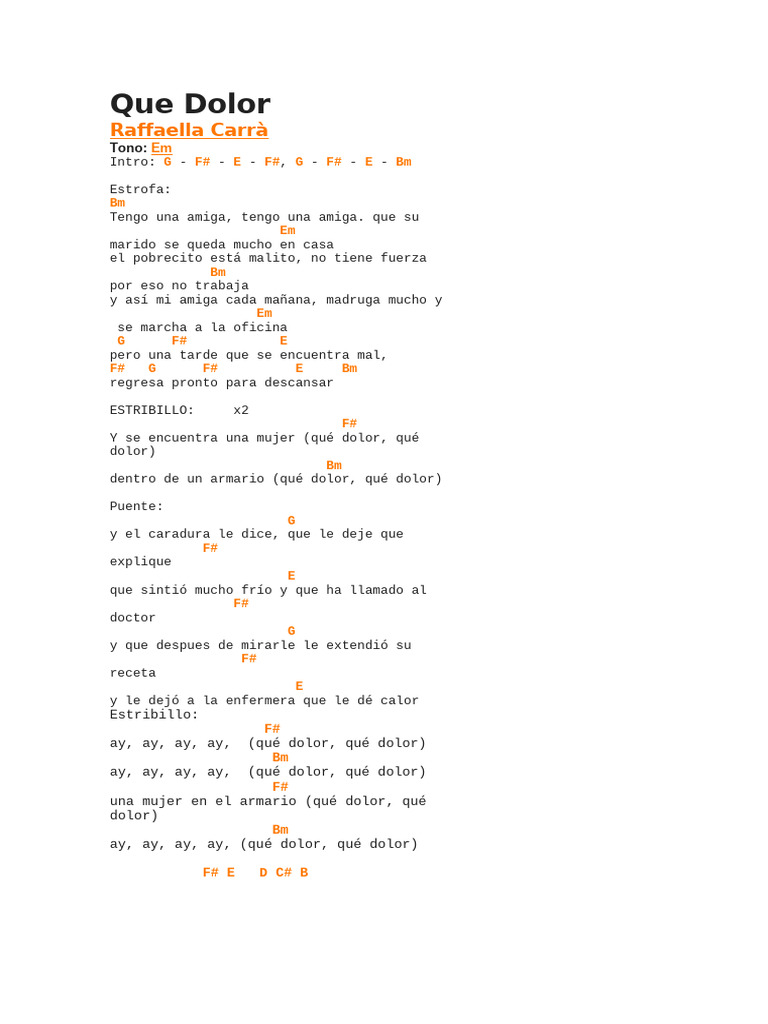 Que Dolor partitura | PDF