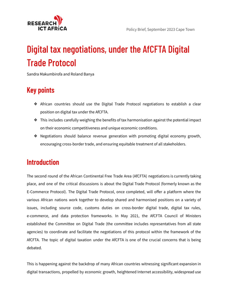 Digital Tax Policy Brief | PDF