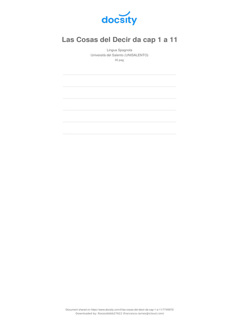 Docsity Las Cosas Del Decir Da Cap 1 A 11 | PDF