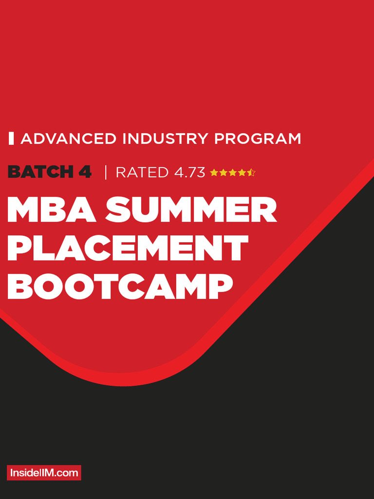 MBA Summer Placement Bootcamp 2024 | PDF