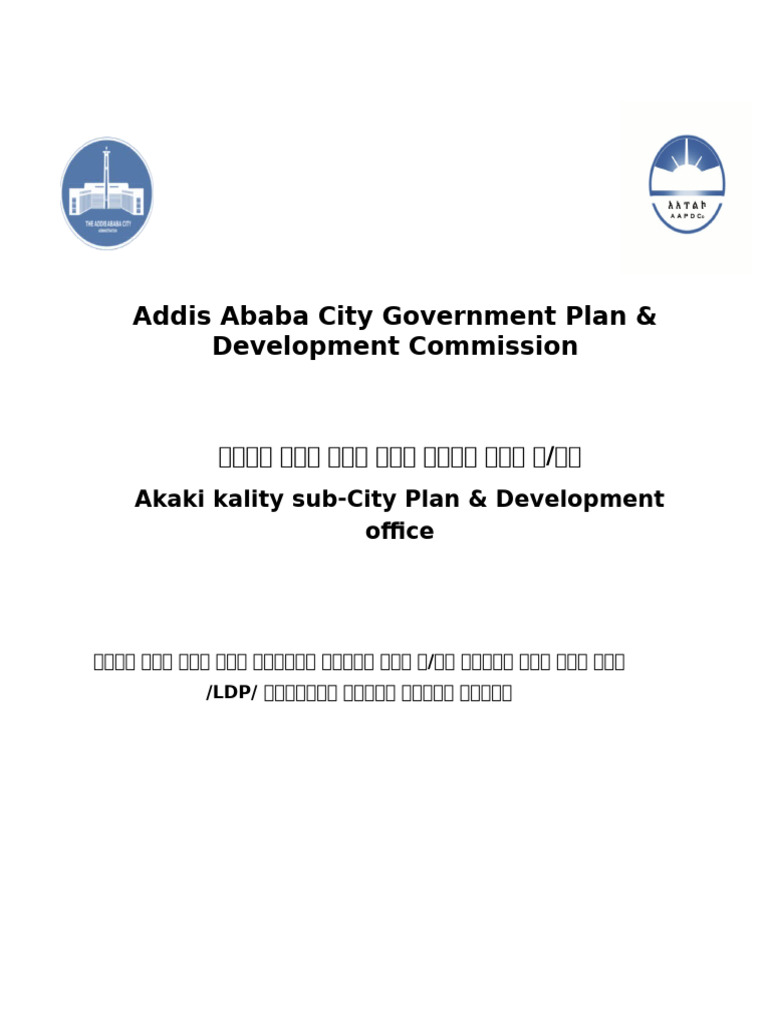 Addis Ababa City Government Plan & Development Commission | PDF