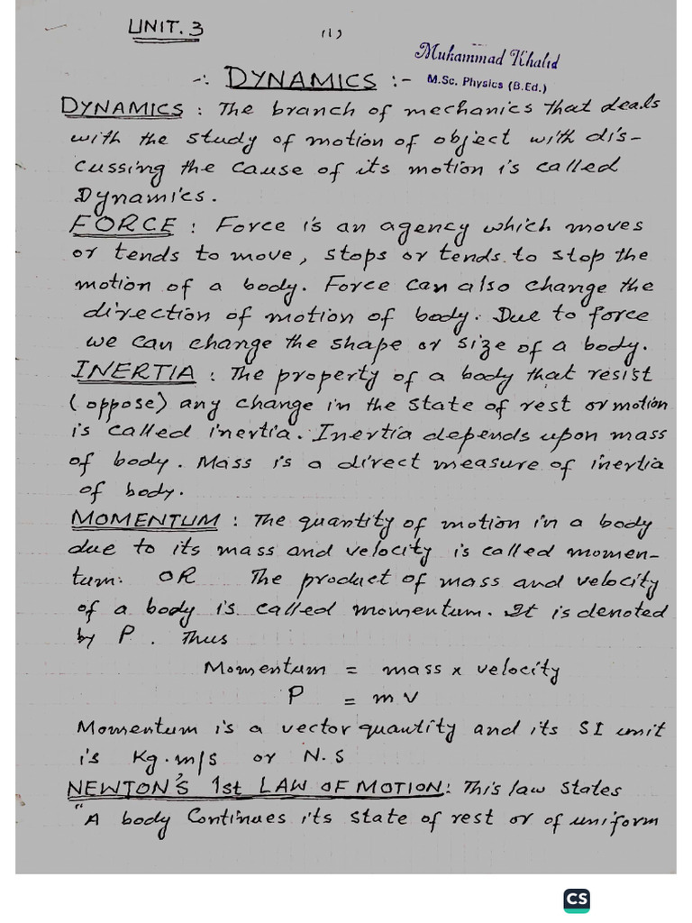 physics unit 3 | PDF