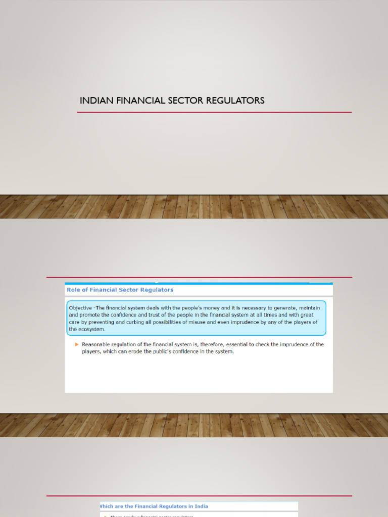Indian Financial Sector Regulators | PDF