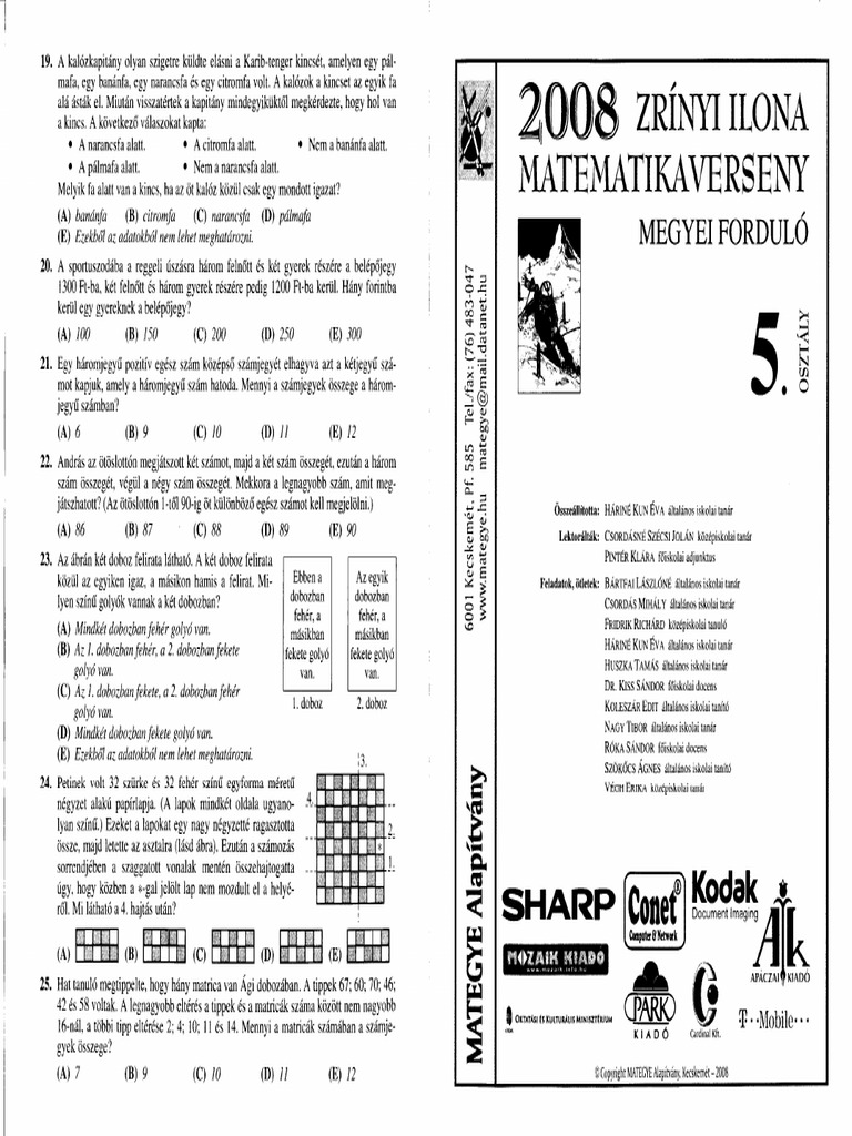ZI 2008 5o Megyei | PDF
