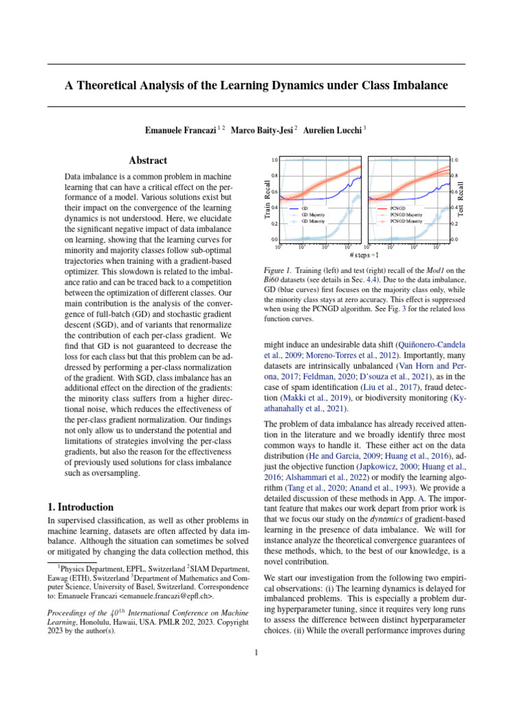 A Theoretical Analysis of The Learning Dynamics Under Class Imbalance ...