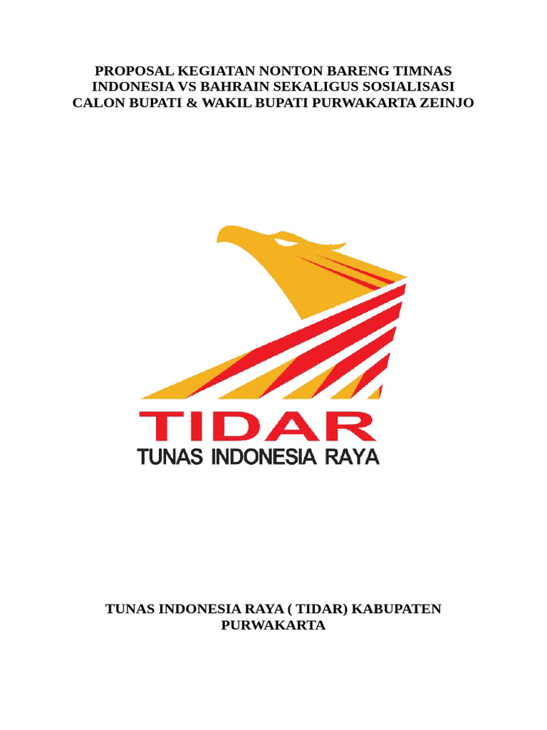 Proposal Nobar Timnas dan Sosialisasi Bupati | PDF | Home & Garden