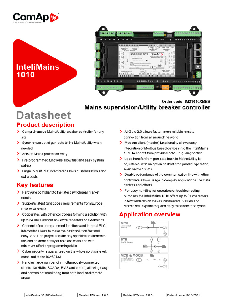 InteliMains 1010 Datasheet | PDF