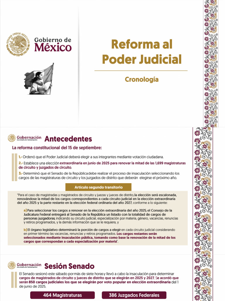 13-10-24 Reforma Al Poder Judicial-Cronología | PDF