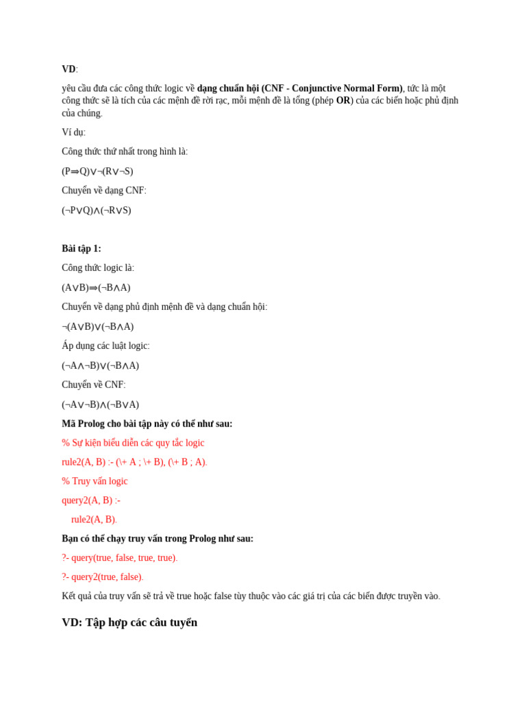 VD dạng chuẩn hội (CNF - Conjunctive Normal Form) OR | PDF
