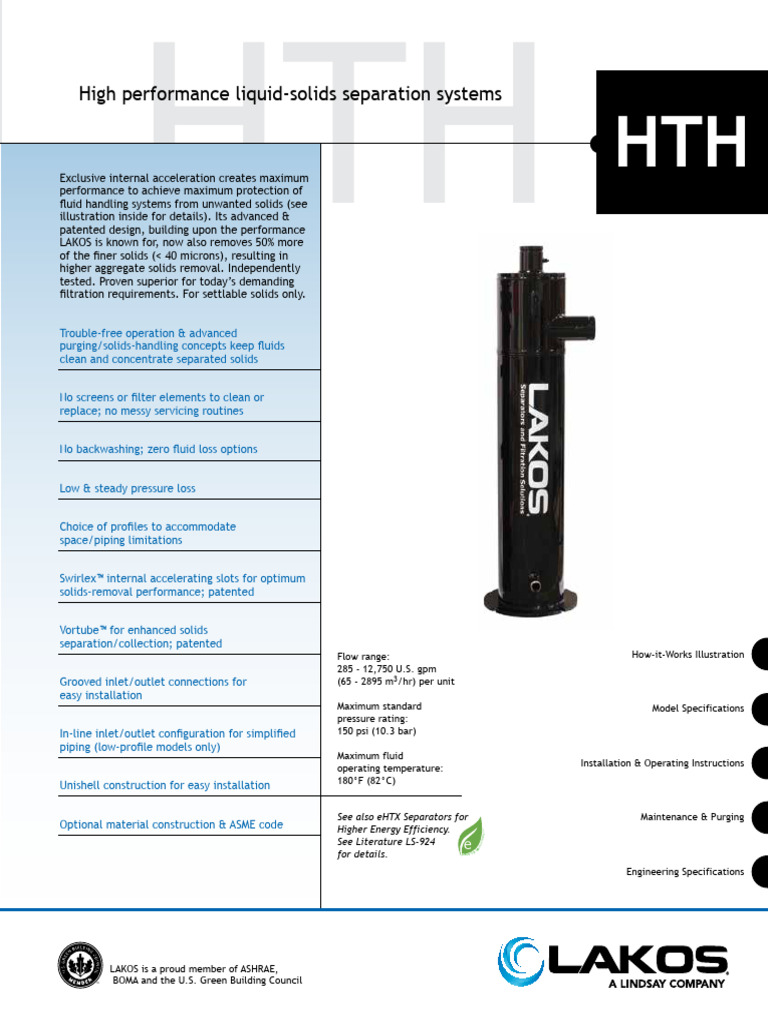 LS 624I HTH Brochure | PDF | Filtration | Chemical Engineering