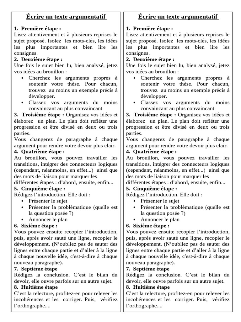Le texte argumentatif | PDF
