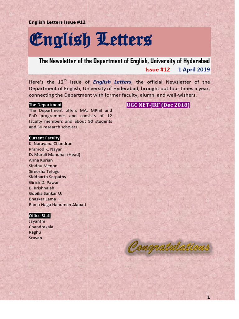 English Letters NL 12 | PDF