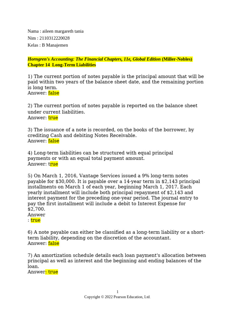 Chapter 14 Quiz | PDF