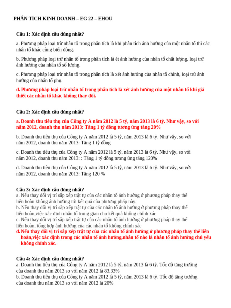 PHÂN TÍCH KINH DOANH | PDF