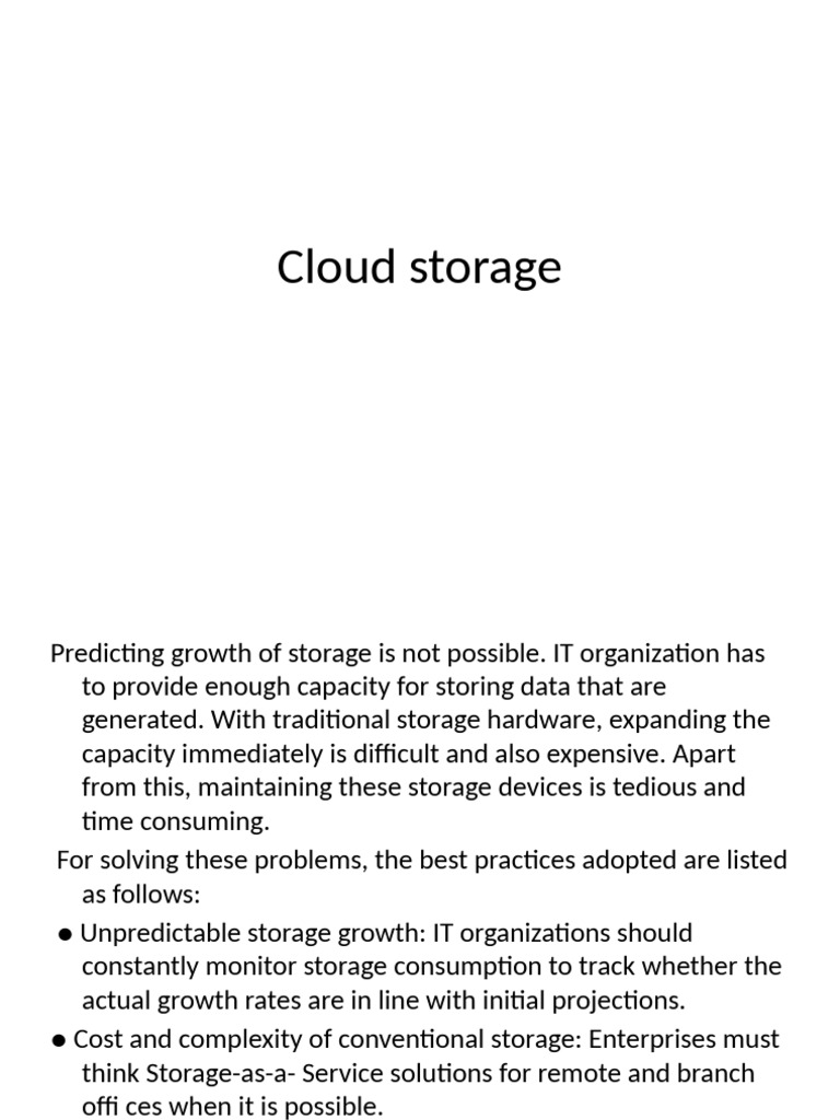 Cloud Storage | PDF