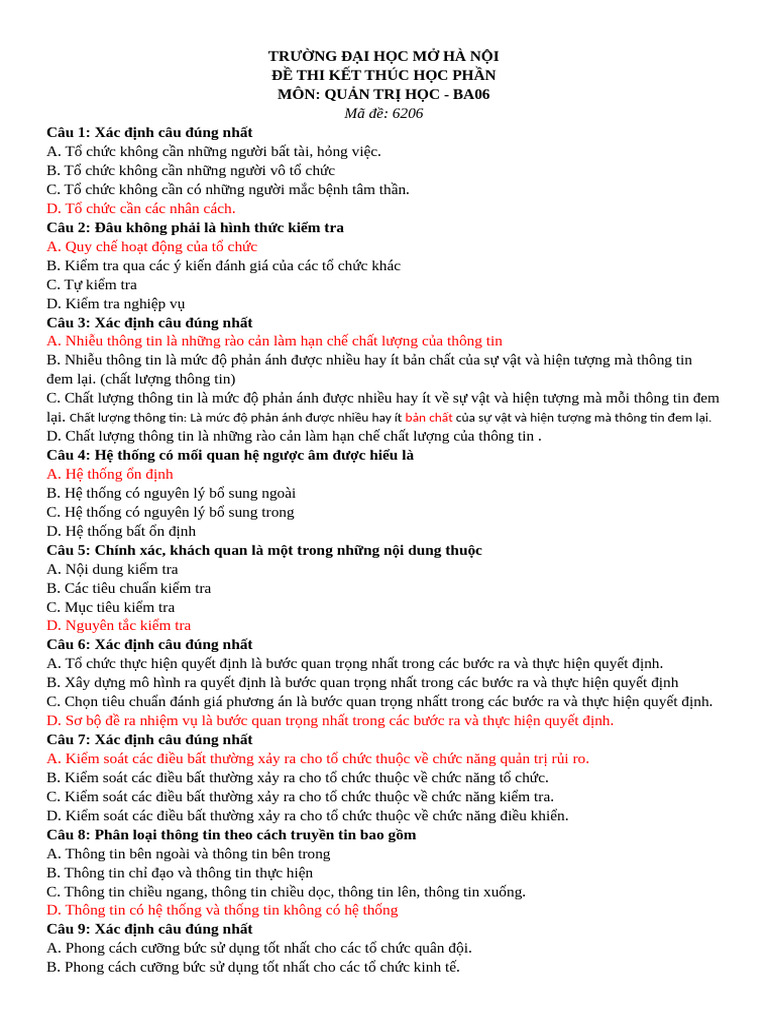 BA06-QUẢN TRỊ HỌC | PDF