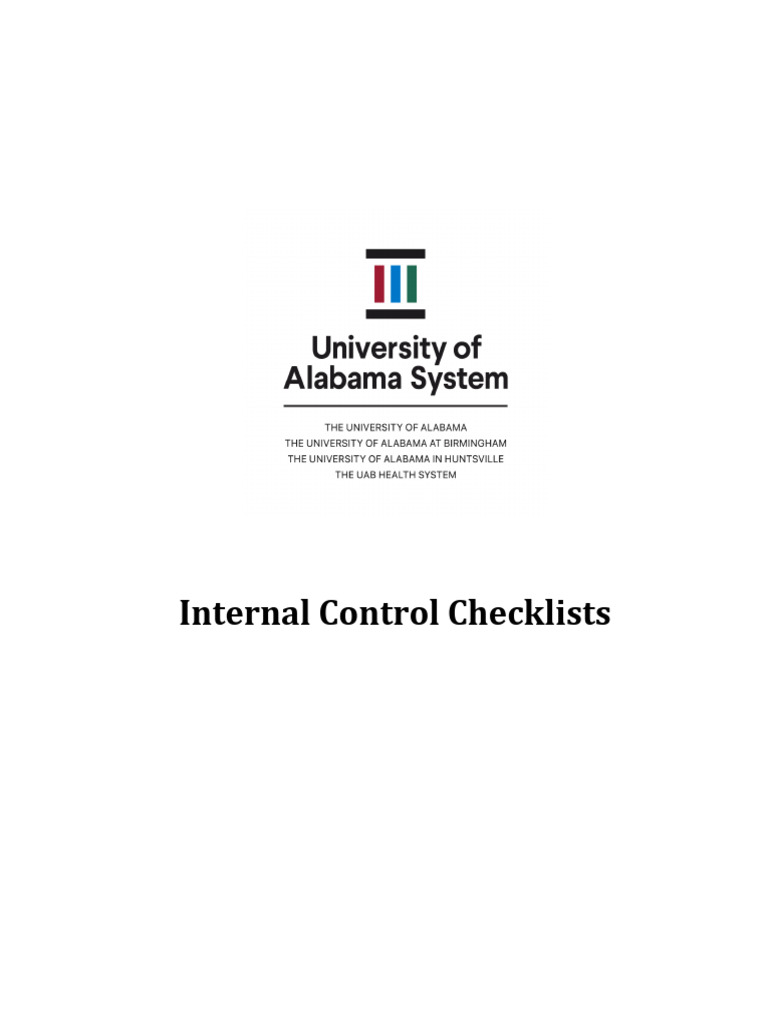 Internal Control Checklist | PDF