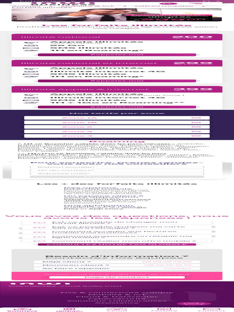 Forfaits Illimités INWI Entreprise Maroc | PDF