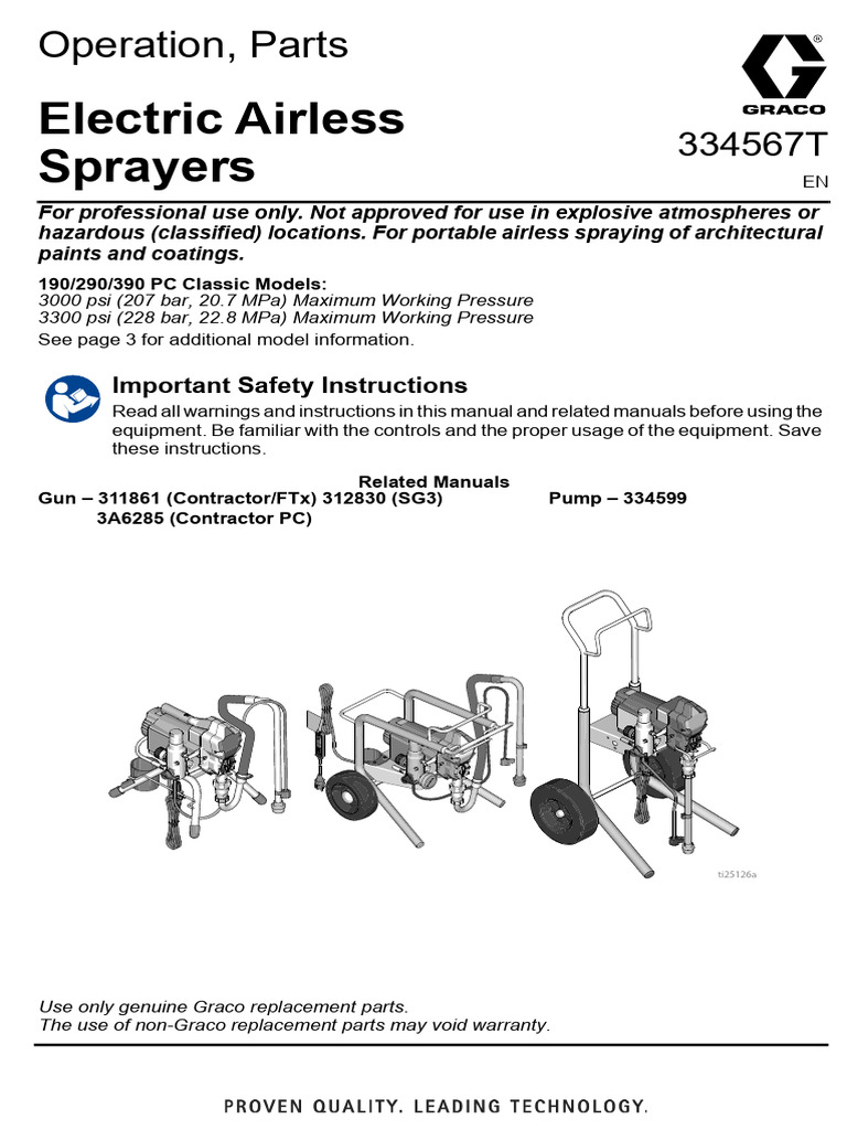 Manual Graco Electric Sprayer 390 | PDF