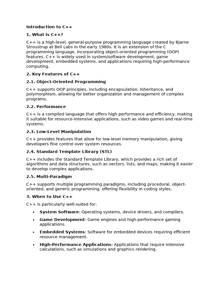 CPP Introduction | PDF