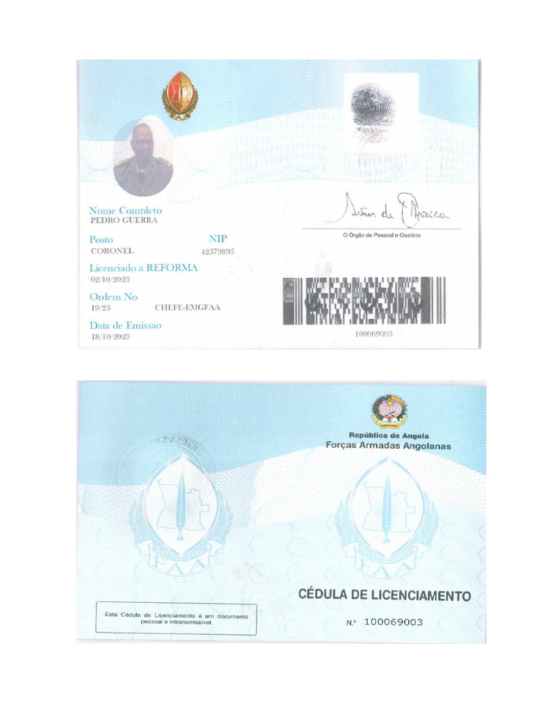 Cedula Da Reforma Cor Pedro Guerra | PDF