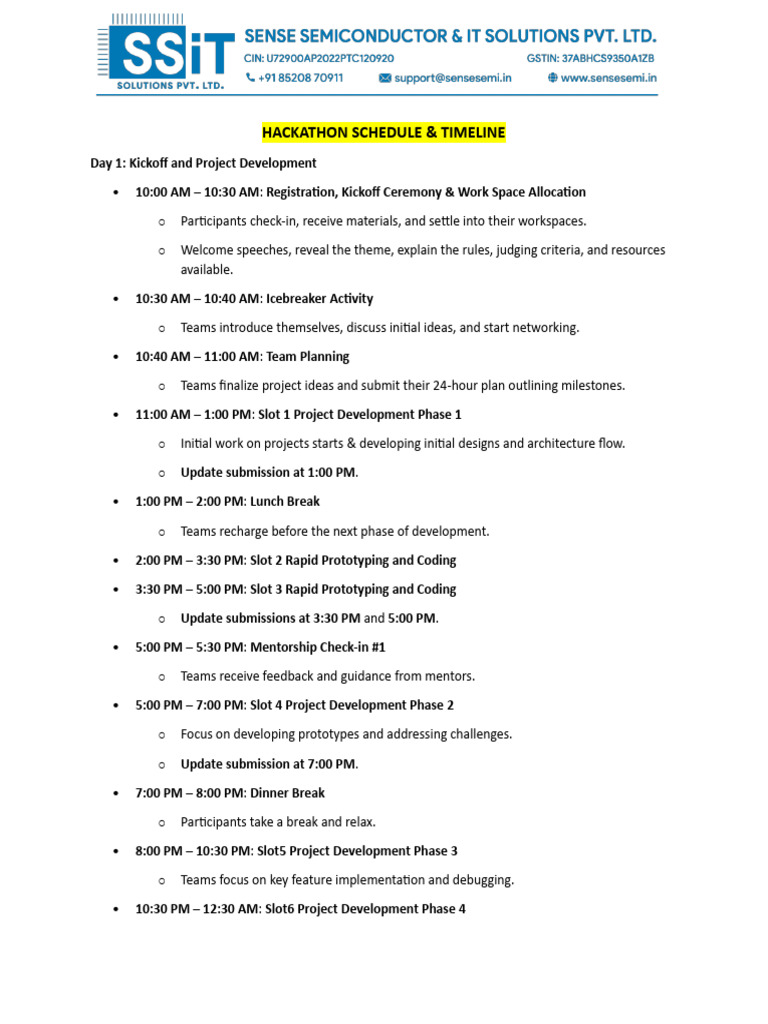 5. Hackathon Schedule and timeline-2 | PDF