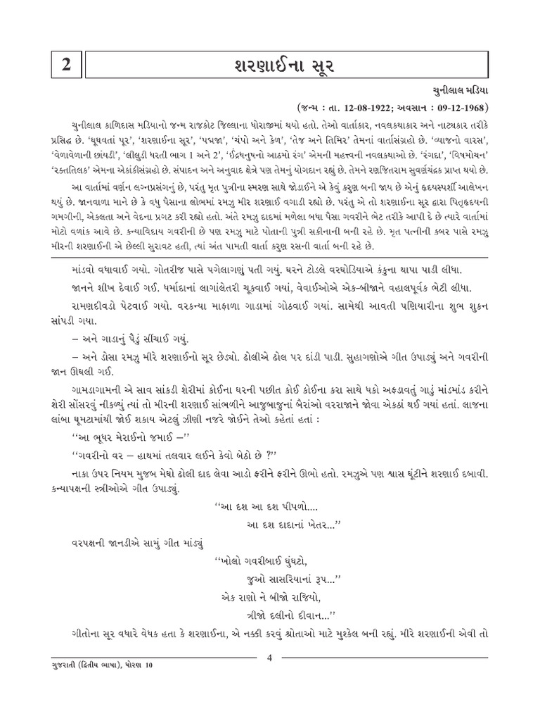 GSEB Class 10 Gujarati Second Language Textbook Removed | PDF