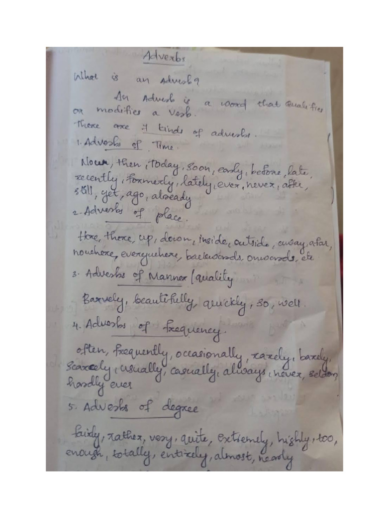 Adverb Note | PDF