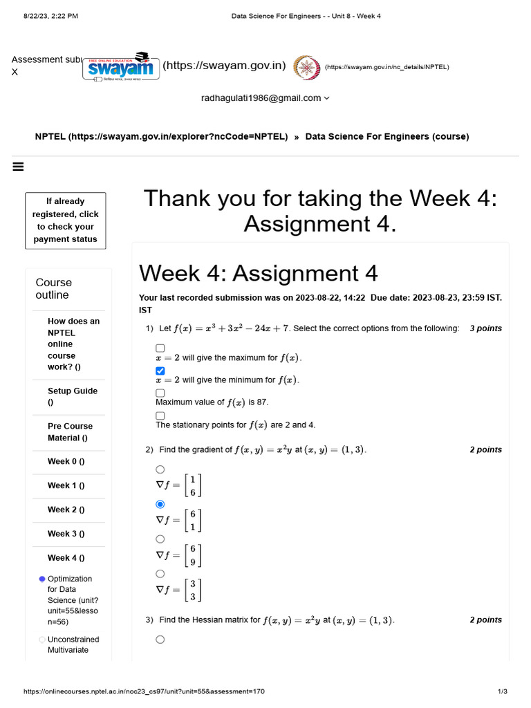 Data Science For Engineers - Unit 8 - Week 4 | PDF