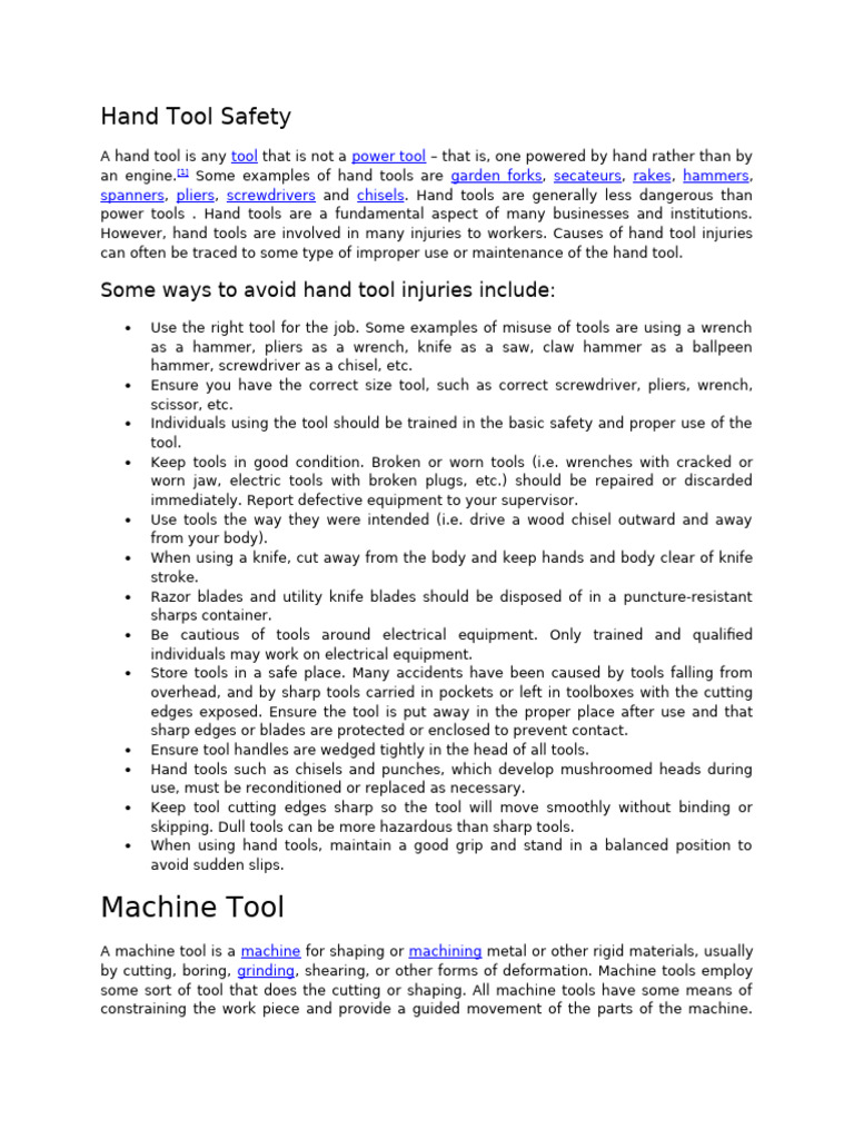 Hand Tool | PDF