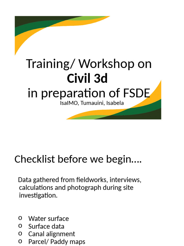 Civil 3D Training Workshop On Irrigation | PDF