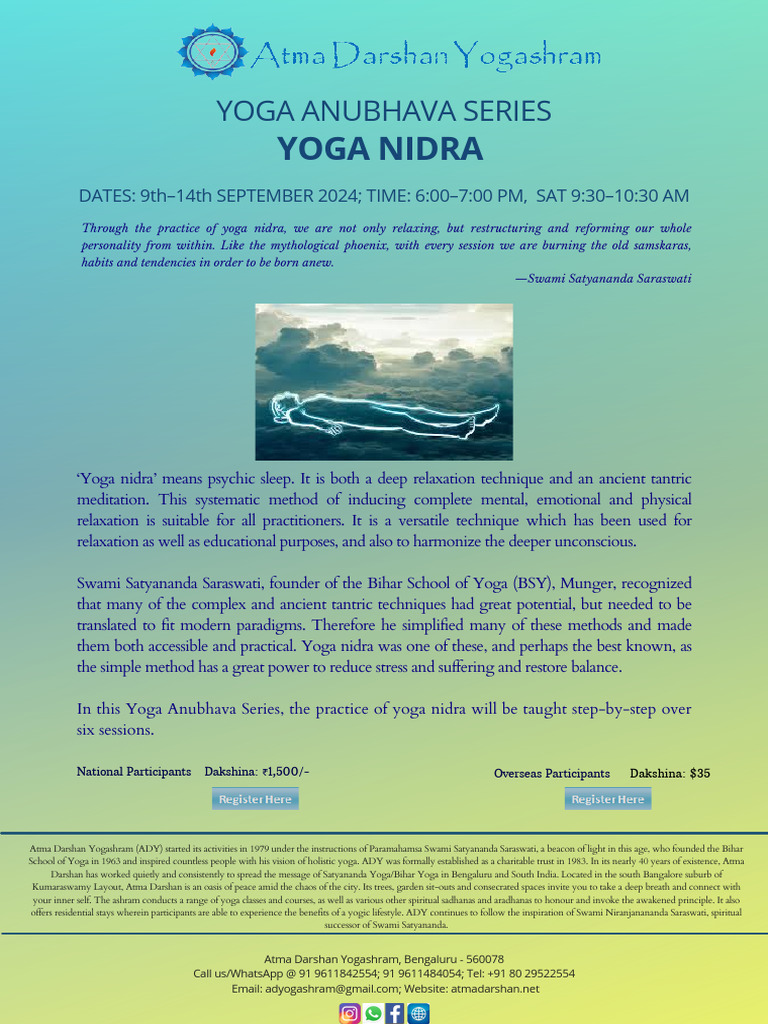 Yoga Anubhava Series September - Yoga Nidra - 2024 | PDF