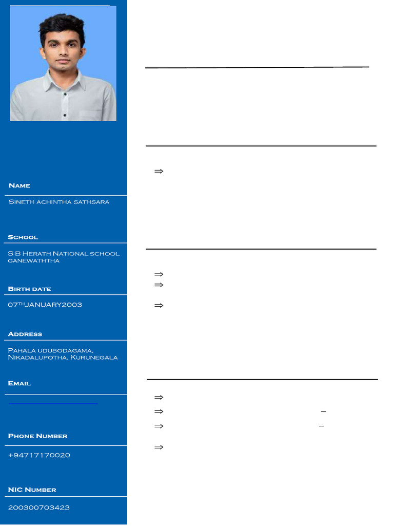 CV - Sineth Sathsara | PDF