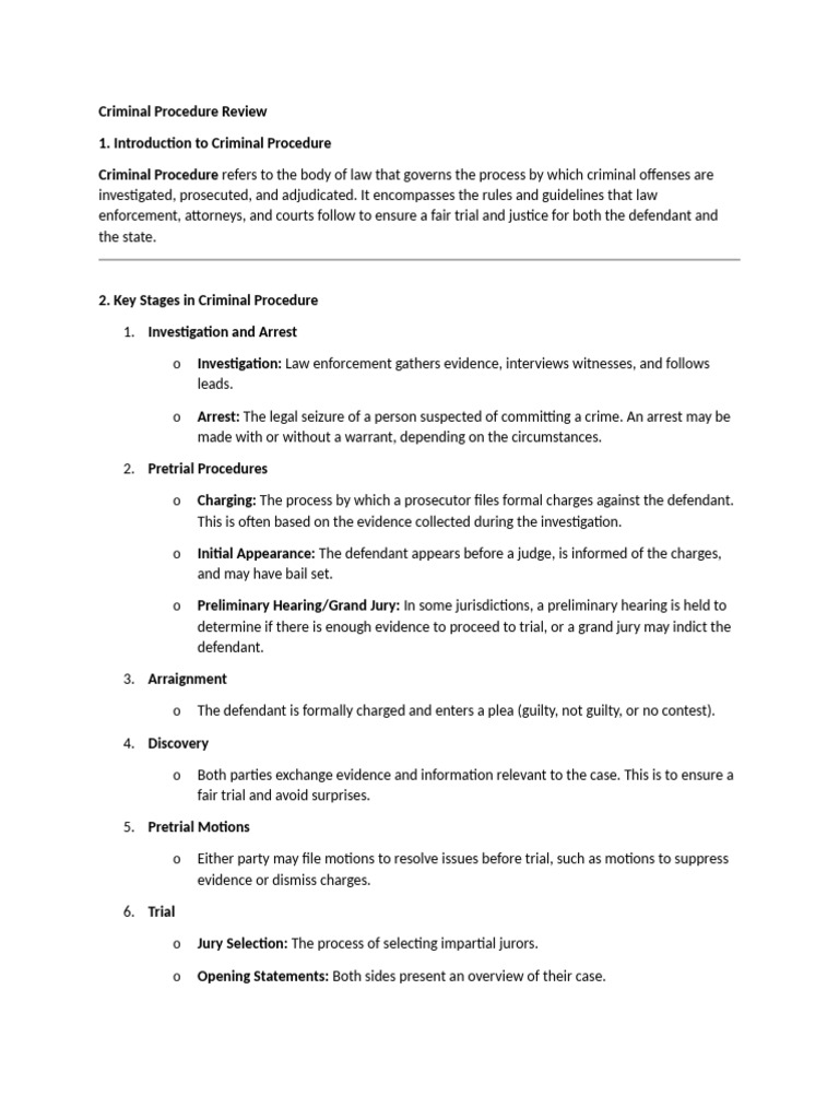 Criminal Procedure Review | PDF