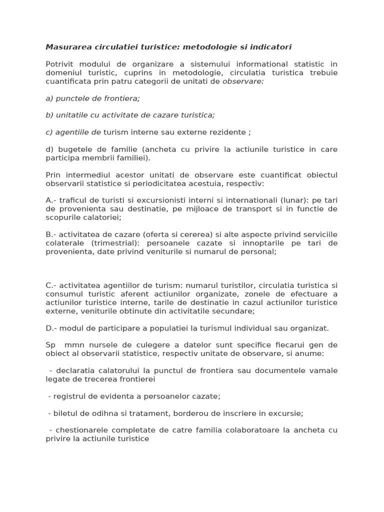 Forme de Turism, Circulatia Turistica | PDF