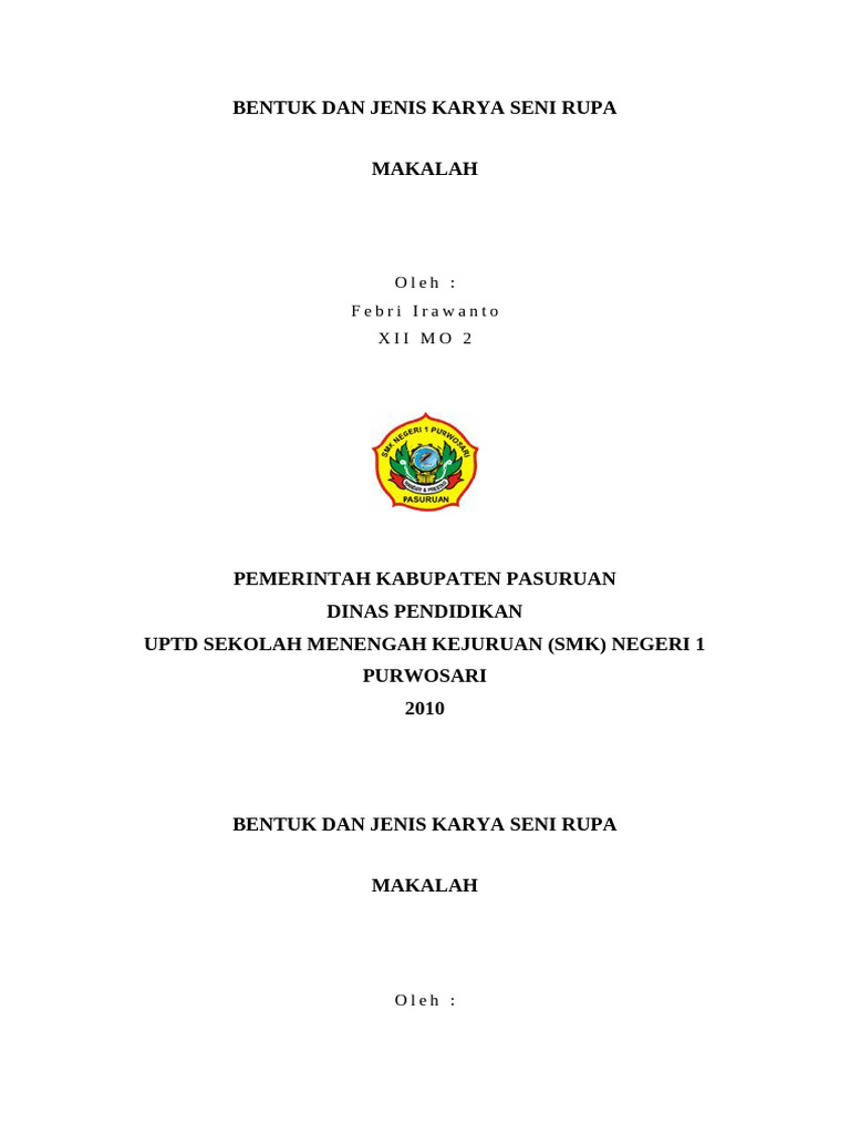 Bentuk Dan Jenis Karya Seni Rupa | PDF