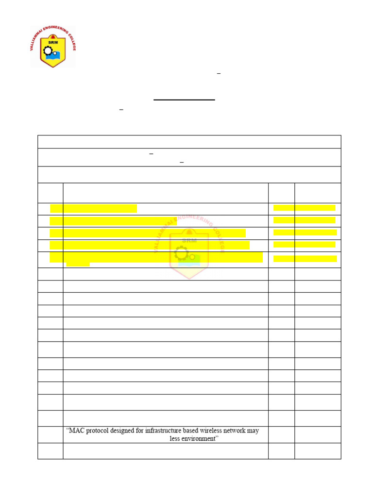 Internal 01 (Mobile Communication) | PDF | Wireless Lan | Computer Network
