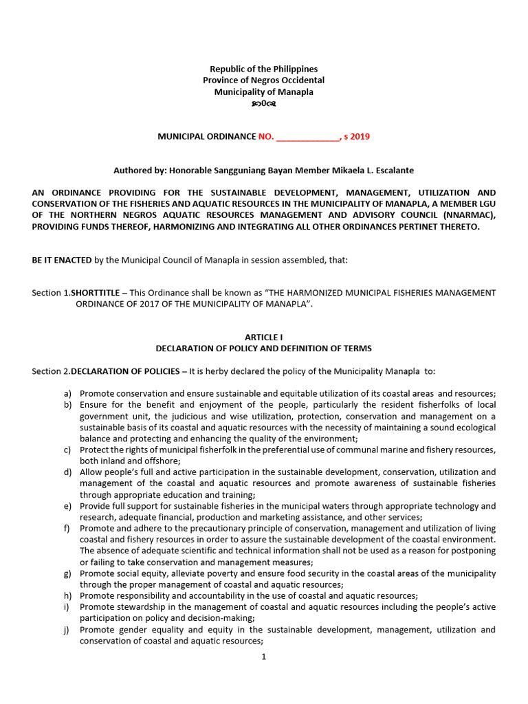 Manapla MFO (Proposed 2019) | PDF