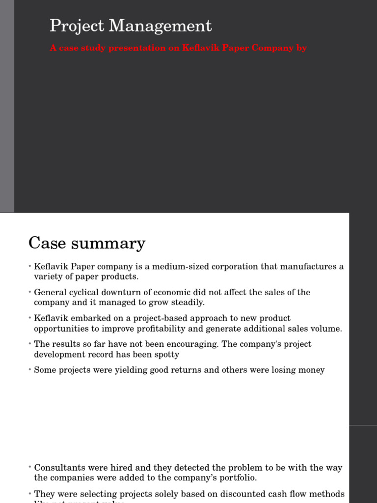 Project Management Case Study | PDF