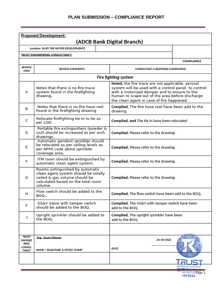Compliance Comments | PDF