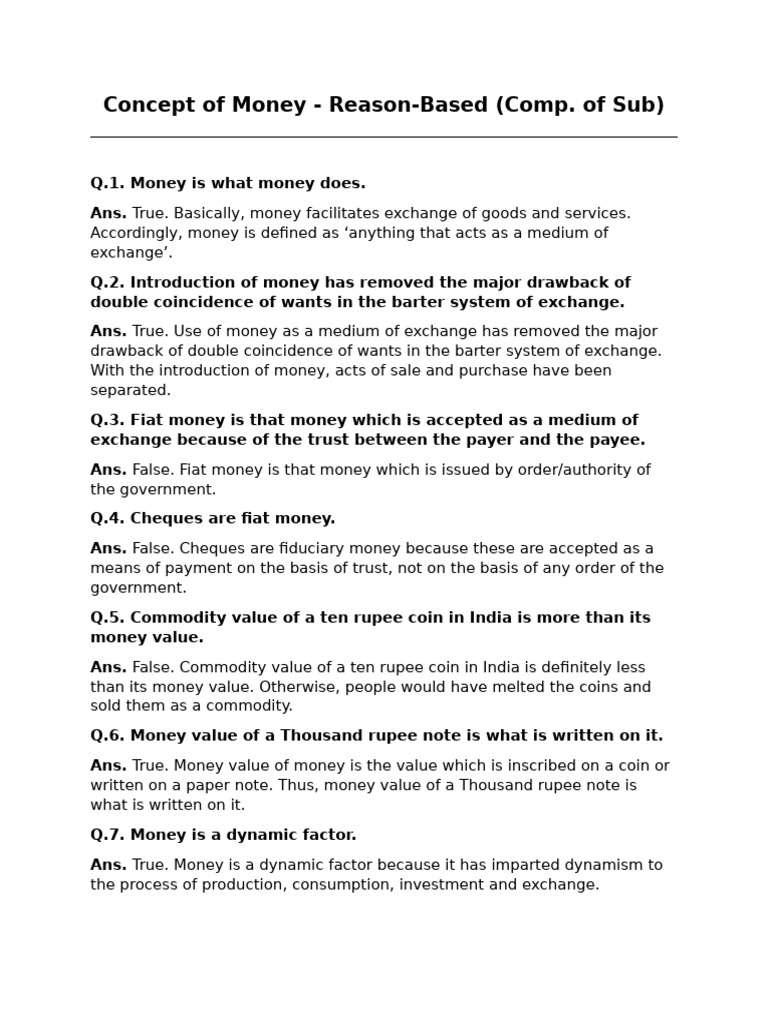 Class 12 Money And Banking PDF