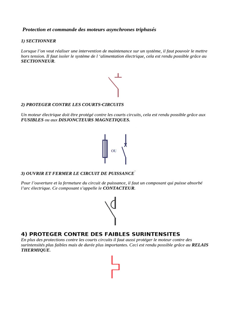 Protection Et Commande Des Moteurs Asynchrones Triphasés | PDF