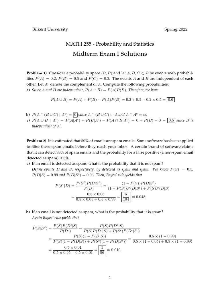 (2021spring) Midterm1Solutions | PDF